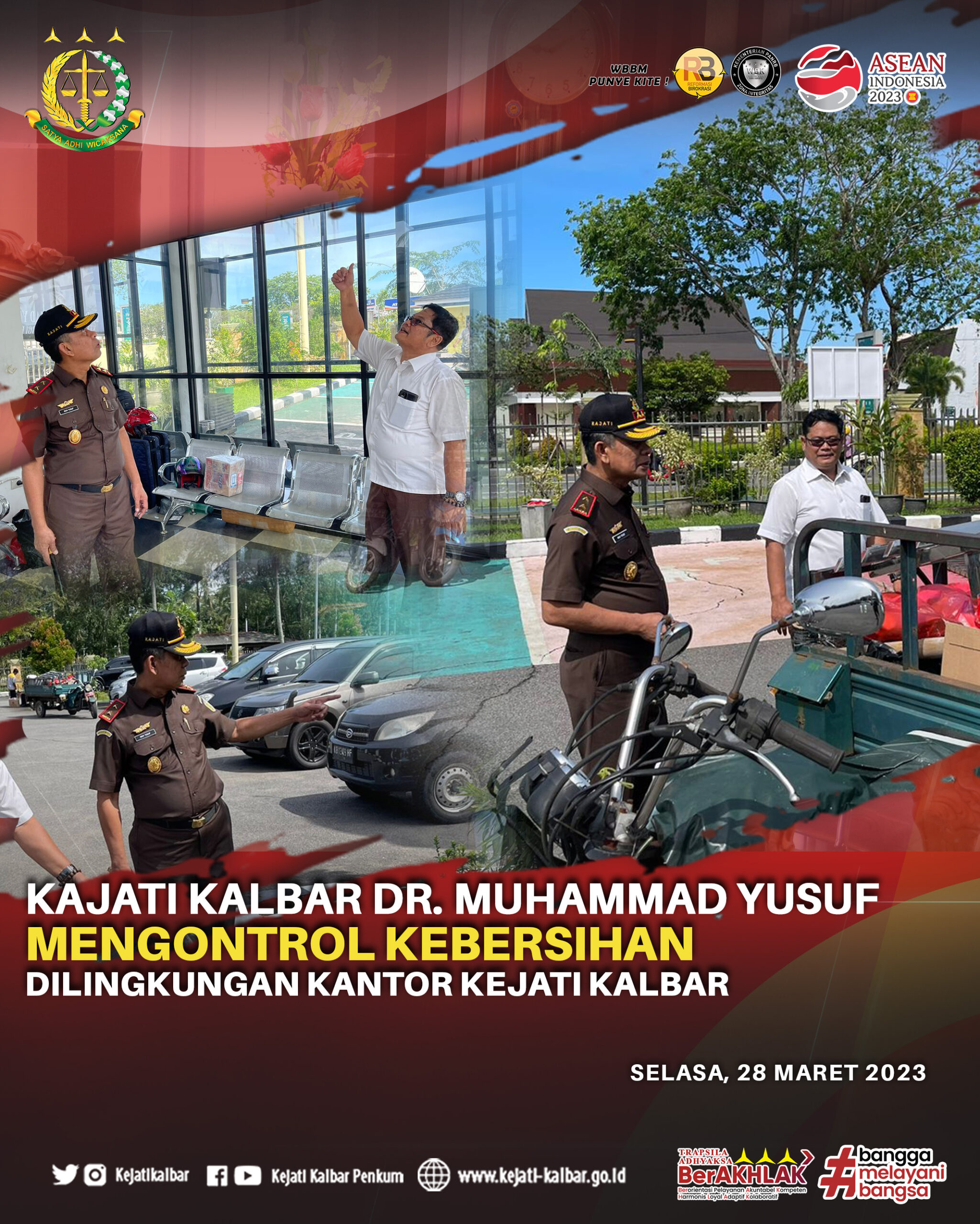 KAJATI KALBAR MENGONTROL KEBERSIHAN DILINGKUNGAN KANTOR KEJATI KALBAR ...